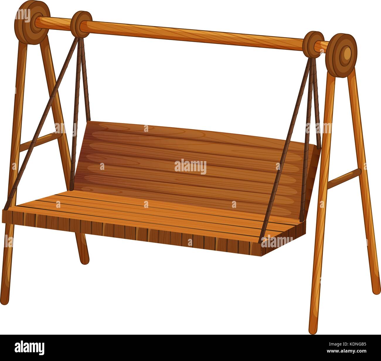 Wooden swing on white background illustration Stock Vector Image & Art ...