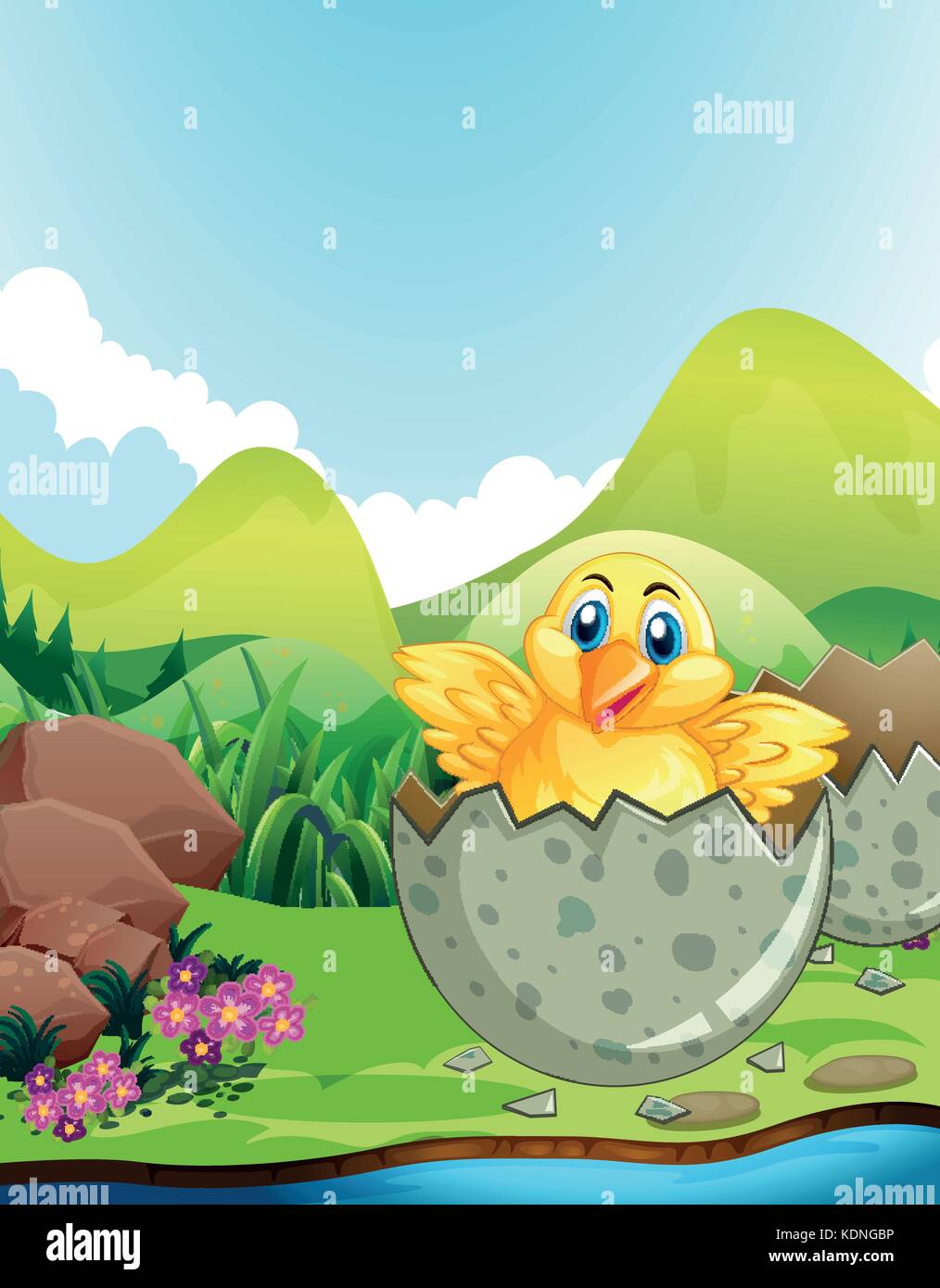 Little chick hatching egg illustration Stock Vector Image & Art - Alamy