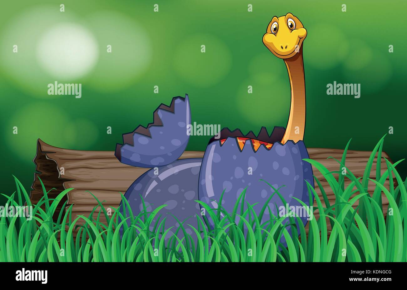 Dinosaur hatching egg in park illustration Stock Vector Image & Art - Alamy