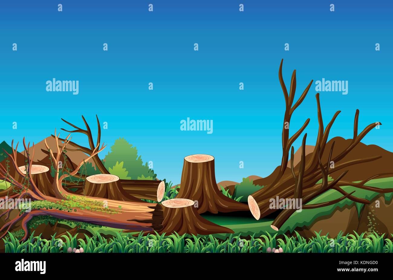 Clipart Illustration Environment Deforestation Stock Photos & Clipart ...