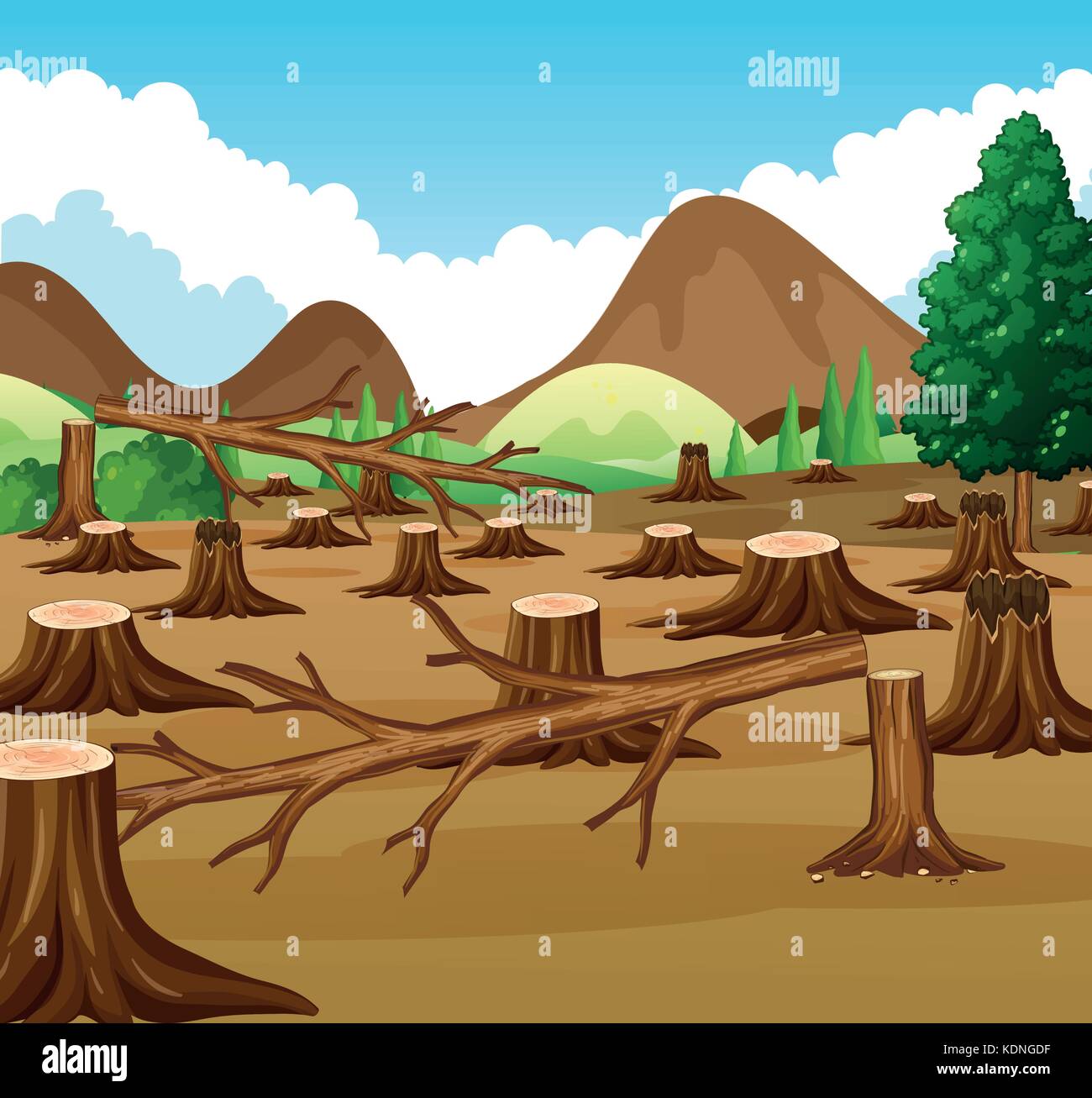 Clipart illustration environment deforestation hi-res stock photography ...