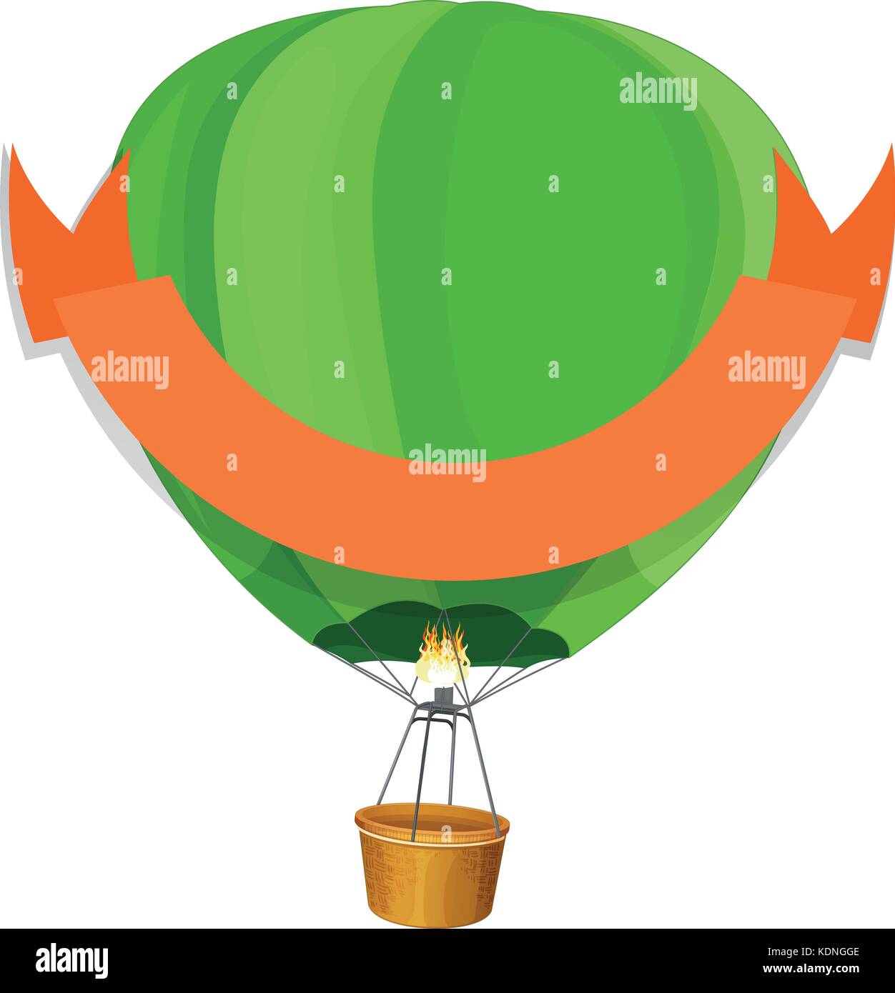 Green balloon and orange banner illustration Stock Vector Image & Art ...