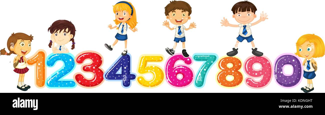 Children counting numbers one to zero illustration Stock Vector Image ... Children counting numbers one to zero illustration Stock Vector Image ...