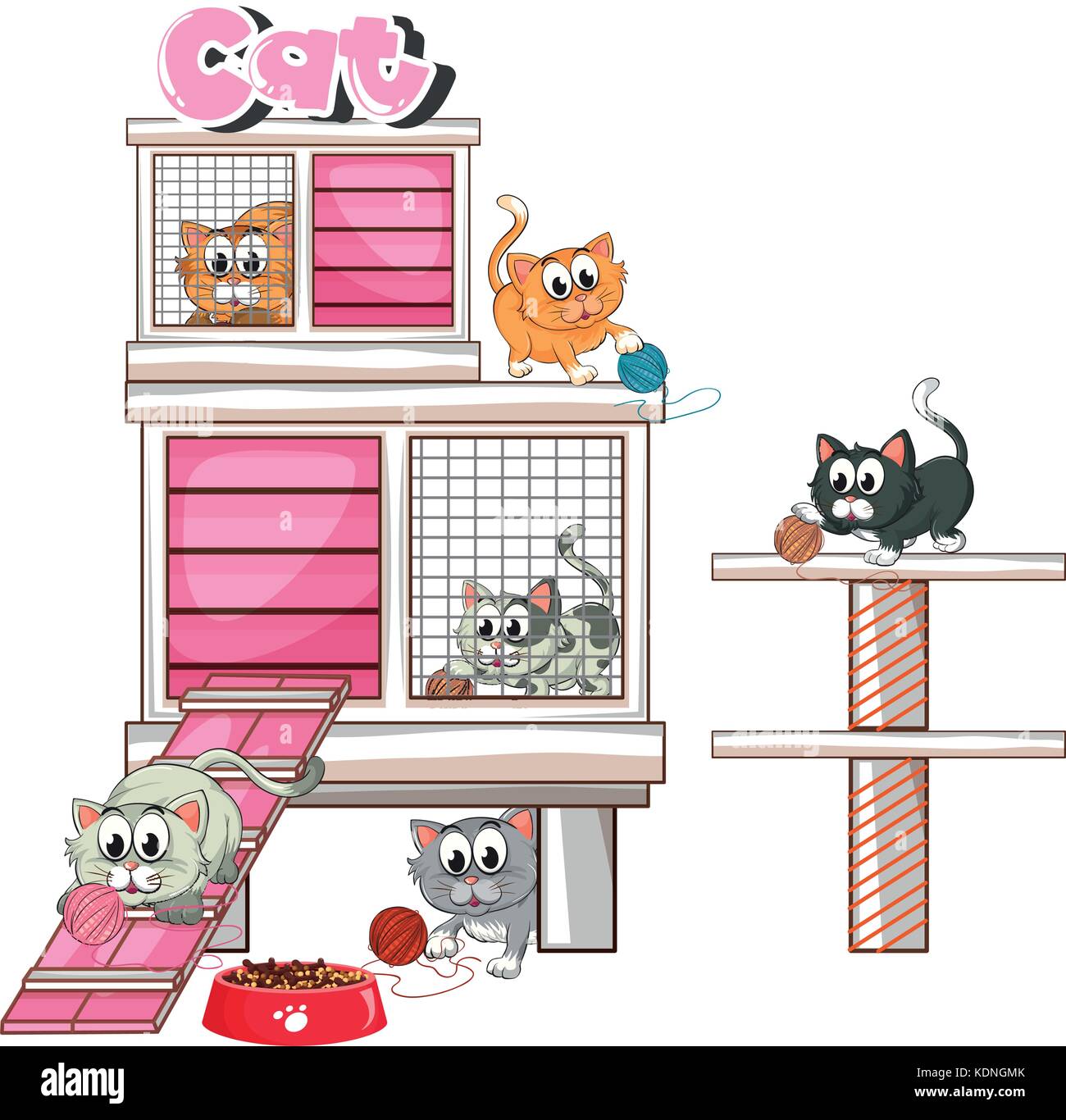 Cute cats food in Stock Vector Images - Alamy