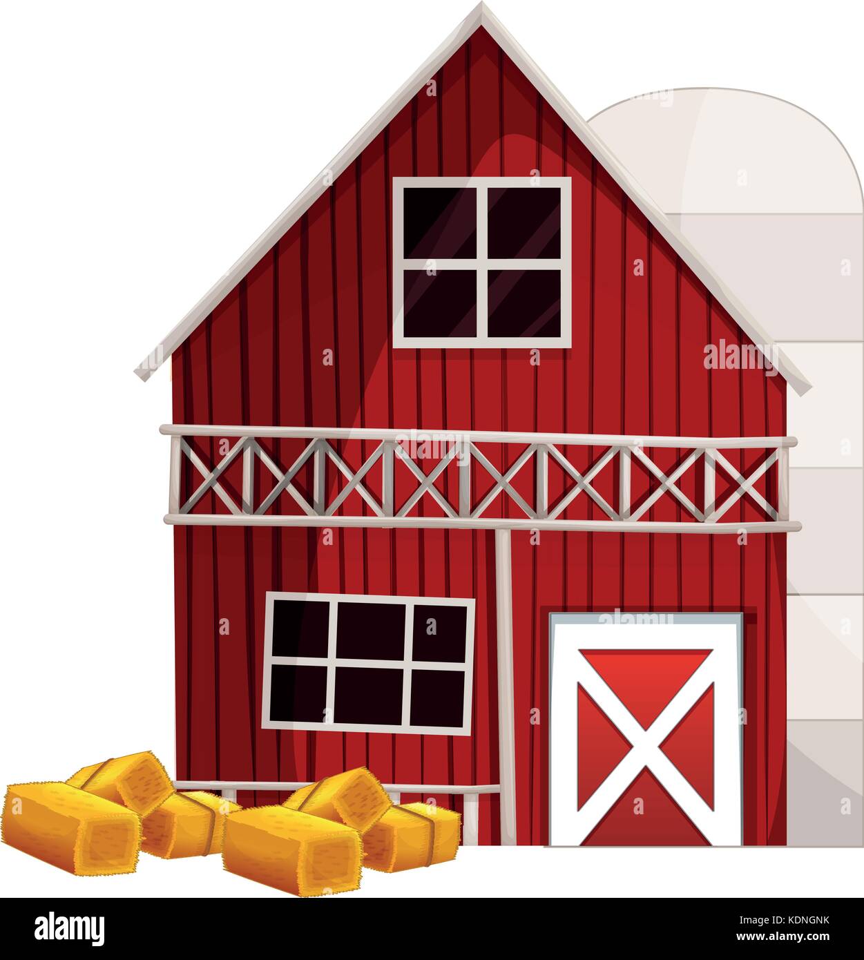 Red barn and silo illustration Stock Vector Image & Art - Alamy