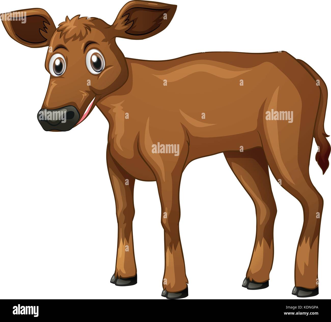 Cow cub with brown fur illustration Stock Vector Image & Art - Alamy