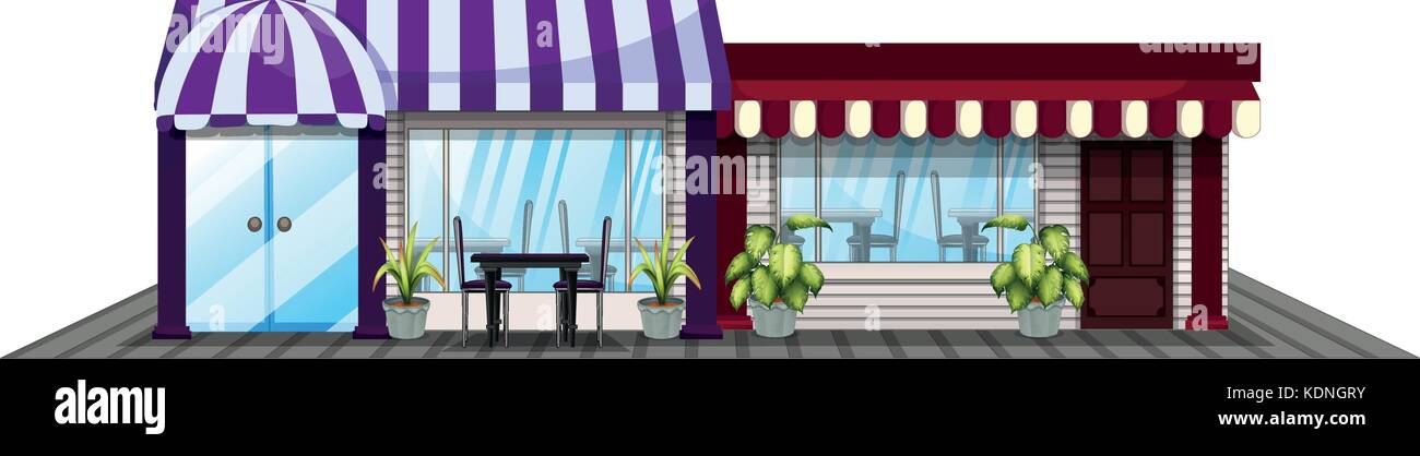 Two shops in purple and red illustration Stock Vector Image & Art - Alamy