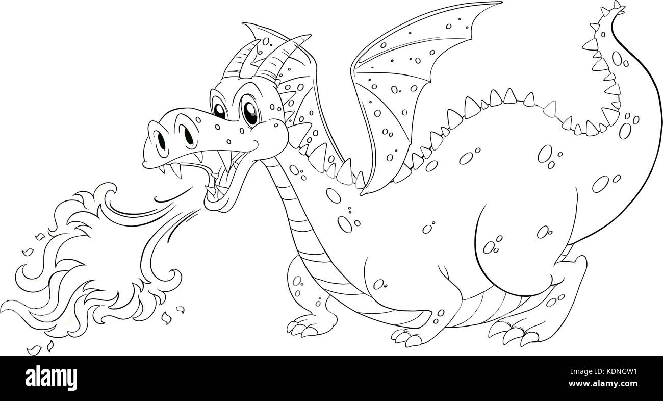 Cute Dragon Clipart Black And White