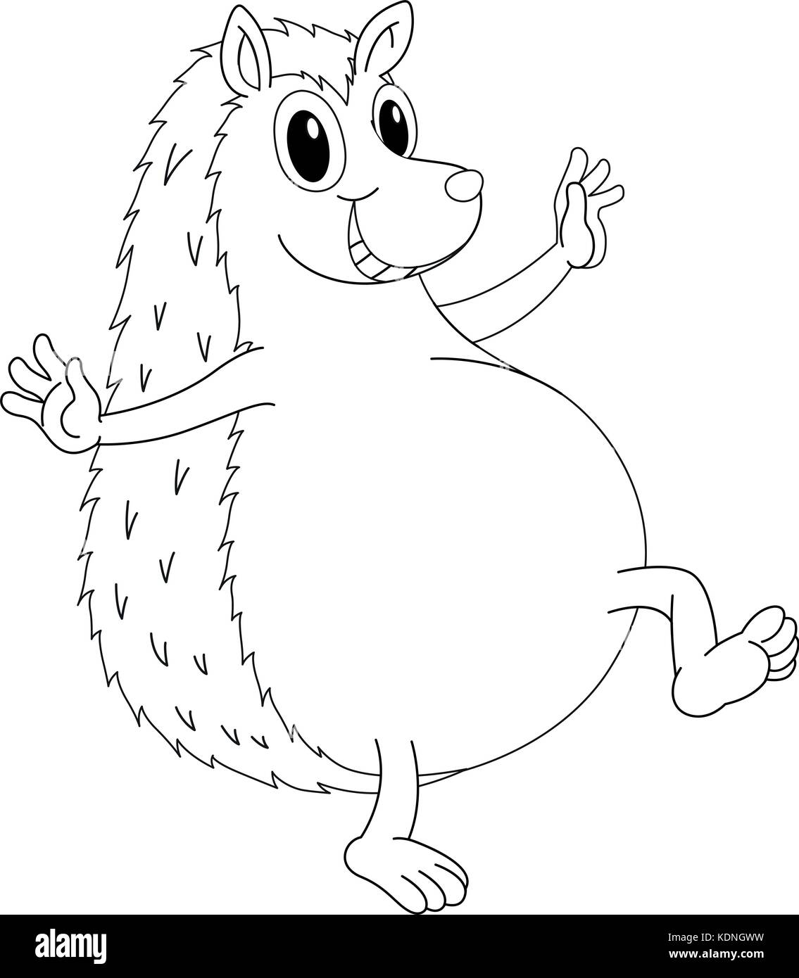 Easy contour line drawing of a hedgehog for art - stormtek