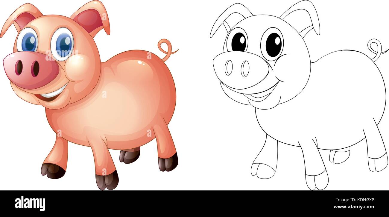Doodles drafting animal for pig illustration Stock Vector Image & Art ...