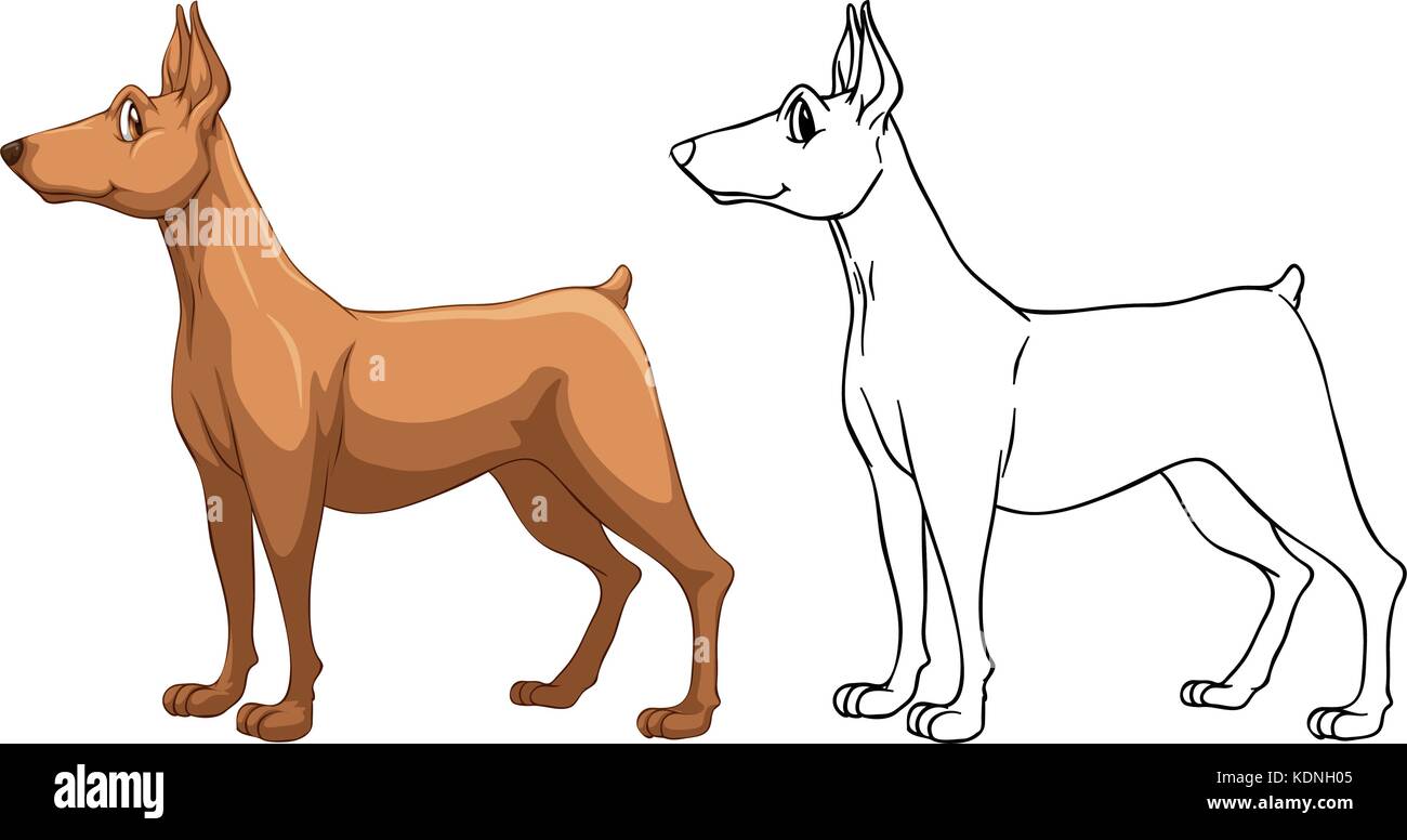 Doodles drafting animal for hound illustration Stock Vector Image & Art ...