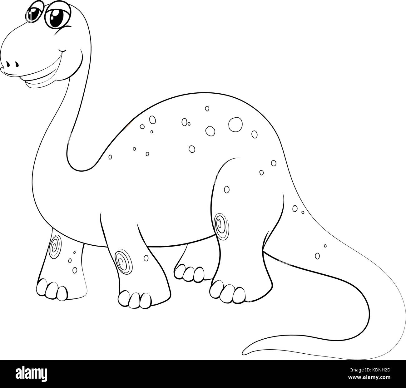 Brachiosaurus dinosaur doodle outline Cut Out Stock Images & Pictures ...