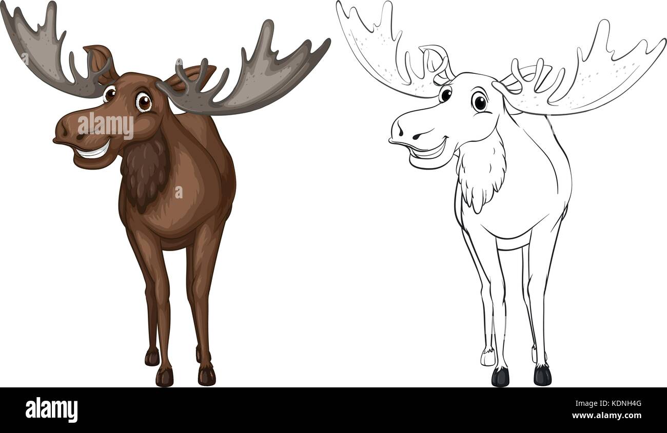 Animal outline for moose illustration Stock Vector Image & Art - Alamy