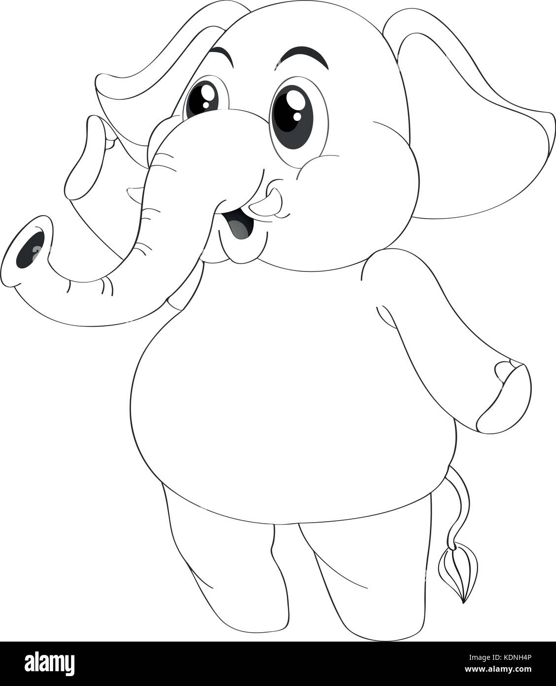 Animal outline for elephant standing illustration Stock Vector Image ...