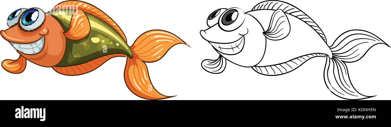 Animal outline for small fish illustration Stock Vector Image & Art - Alamy