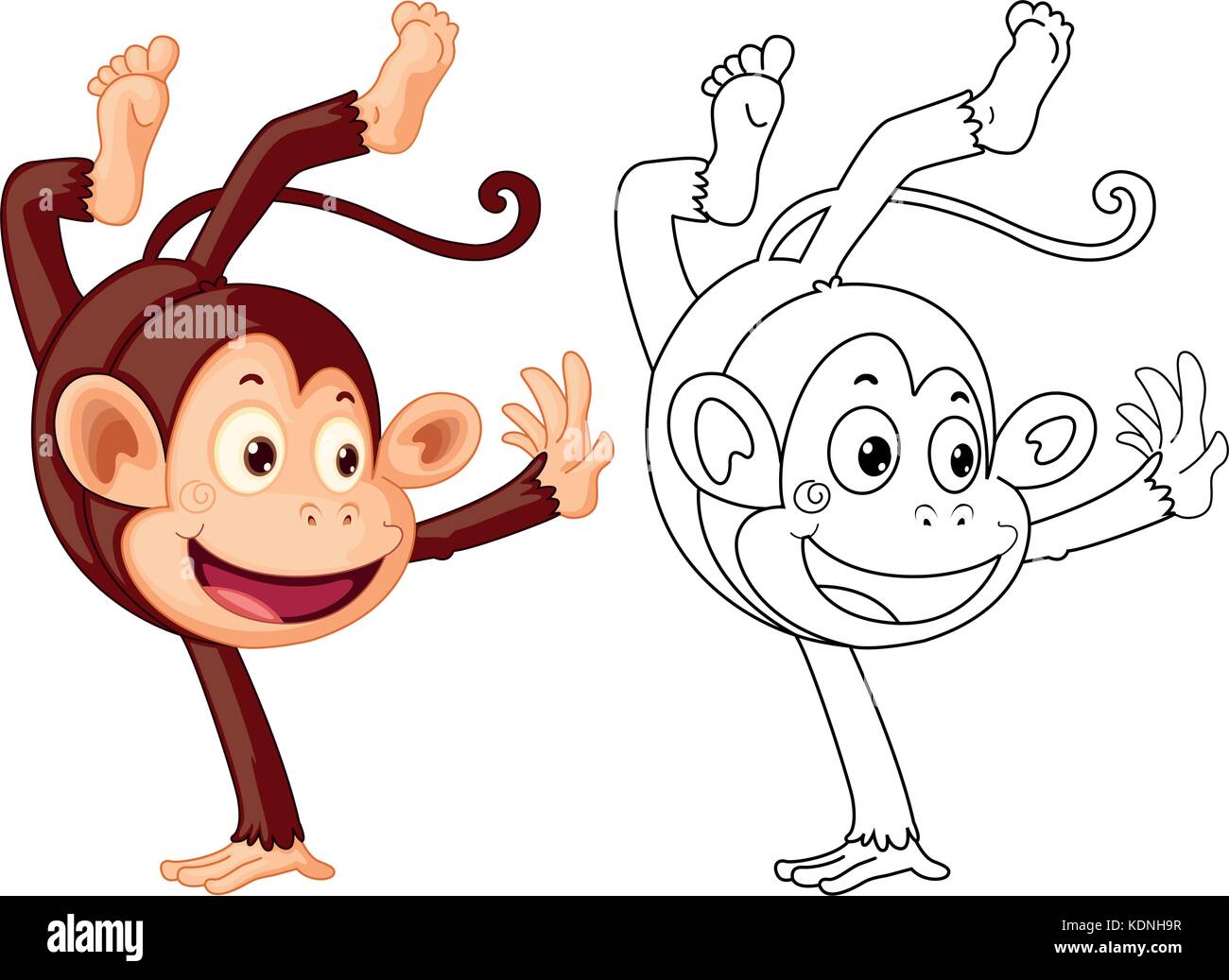 Doodles drafting animal for monkey flipping illustration Stock Vector ...