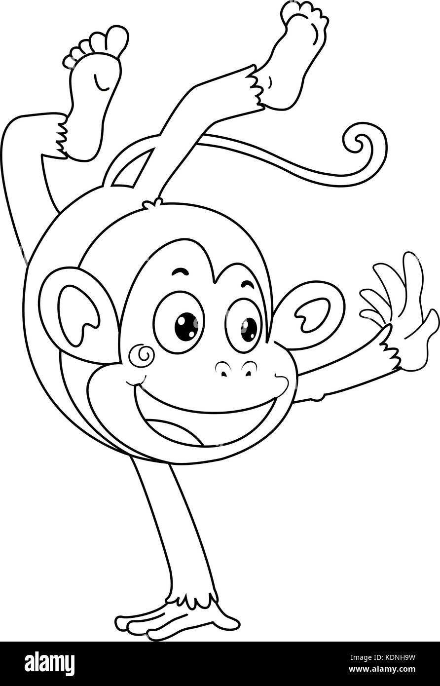 Monkey vector clipart Black and White Stock Photos & Images - Alamy