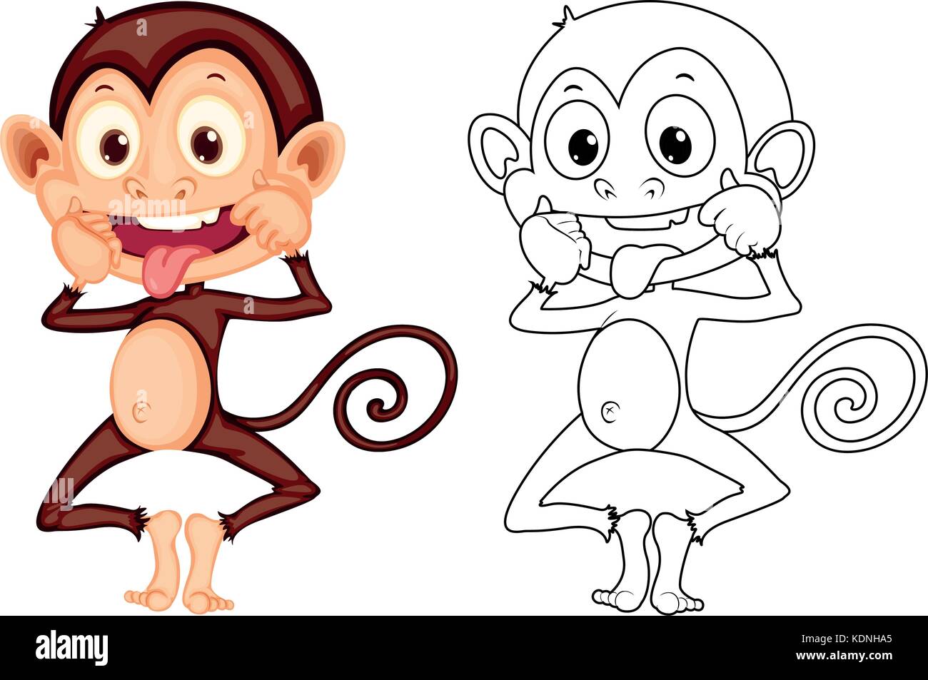 Doodle animal for monkey illustration Stock Vector Image & Art - Alamy