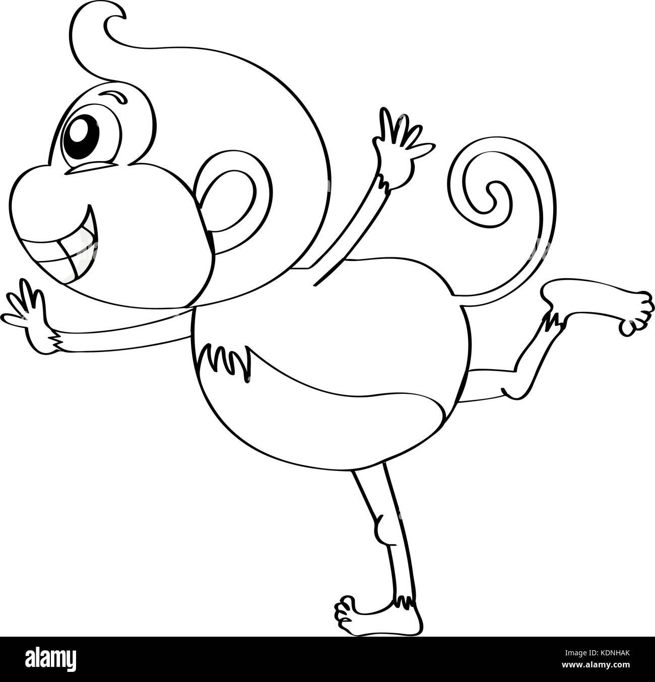 Animal outline for monkey dancing illustration Stock Vector Image & Art ...