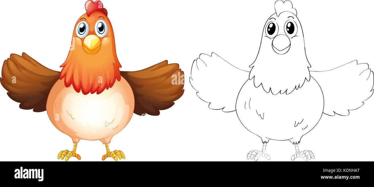 Hen outline hi-res stock photography and images - Alamy
