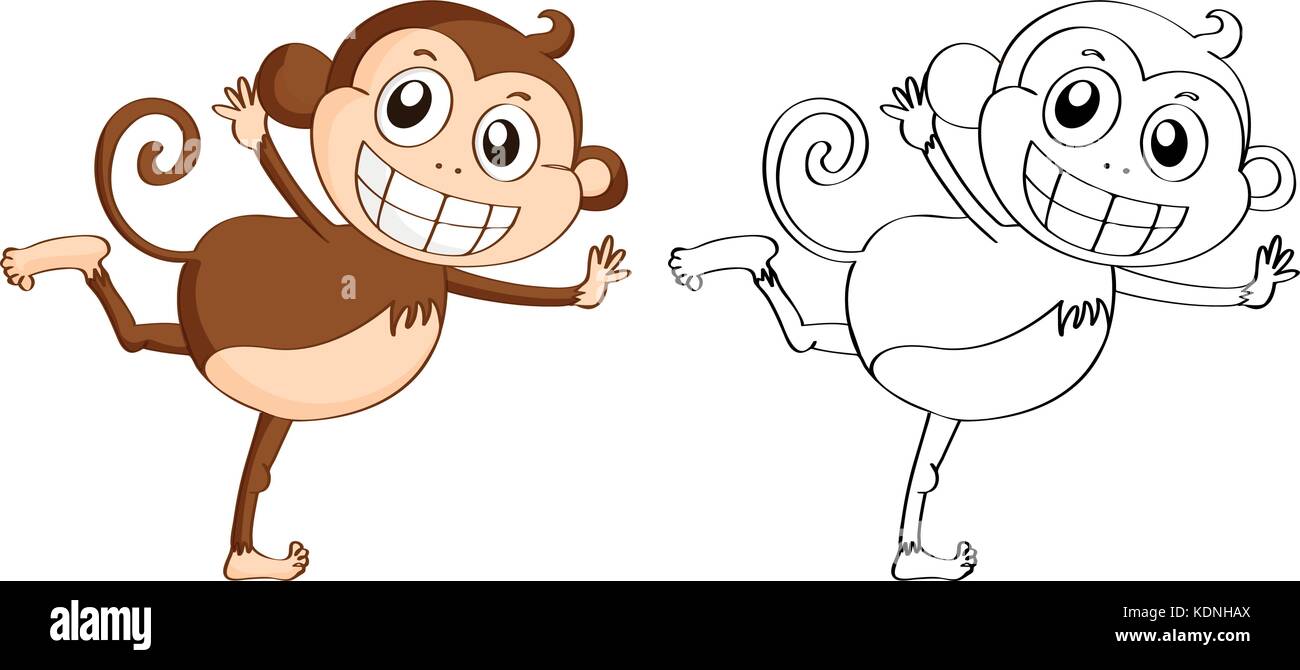 Doodles drafting animal for monkey illustration Stock Vector Image ...