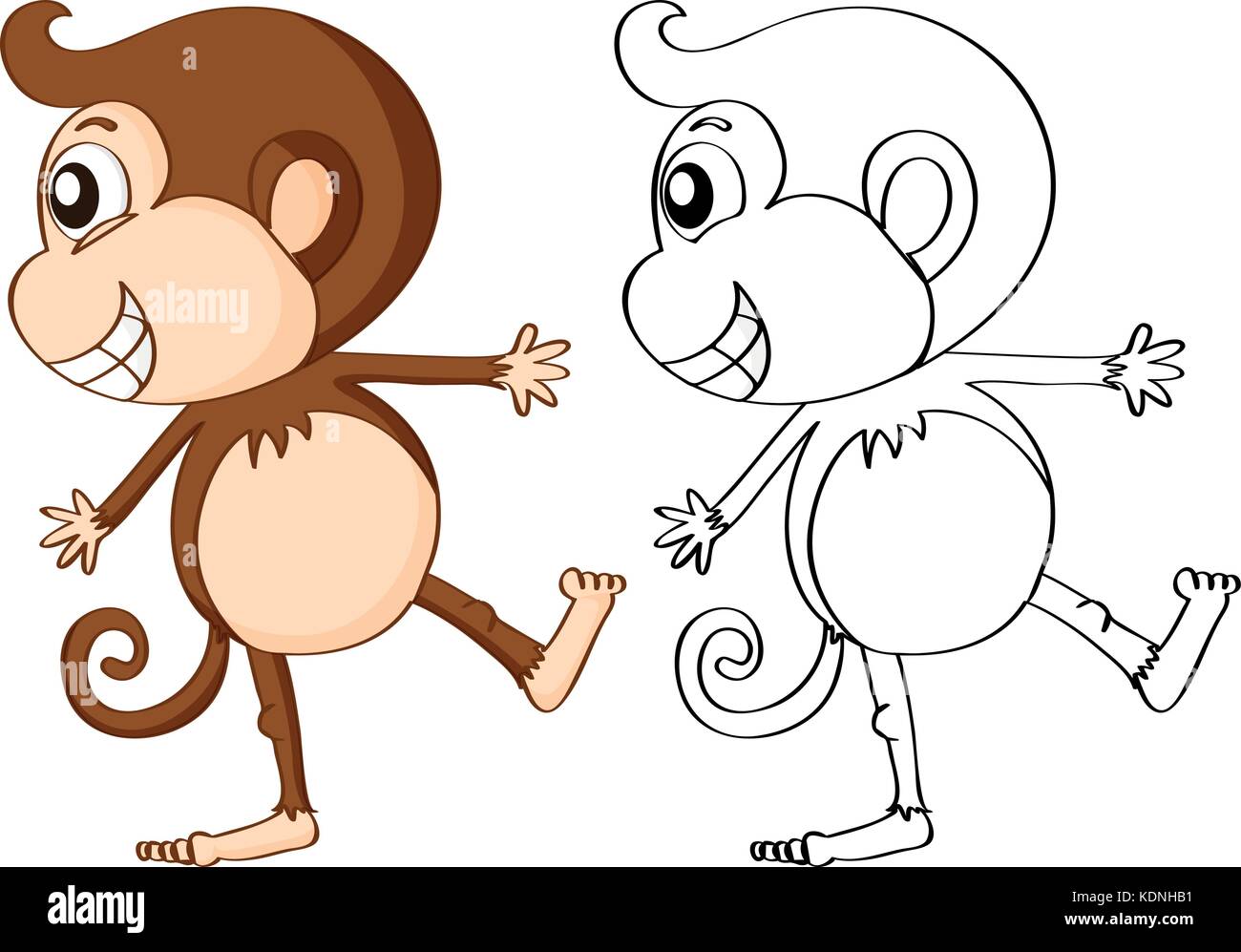 Doodle animal for happy monkey illustration Stock Vector Image & Art ...