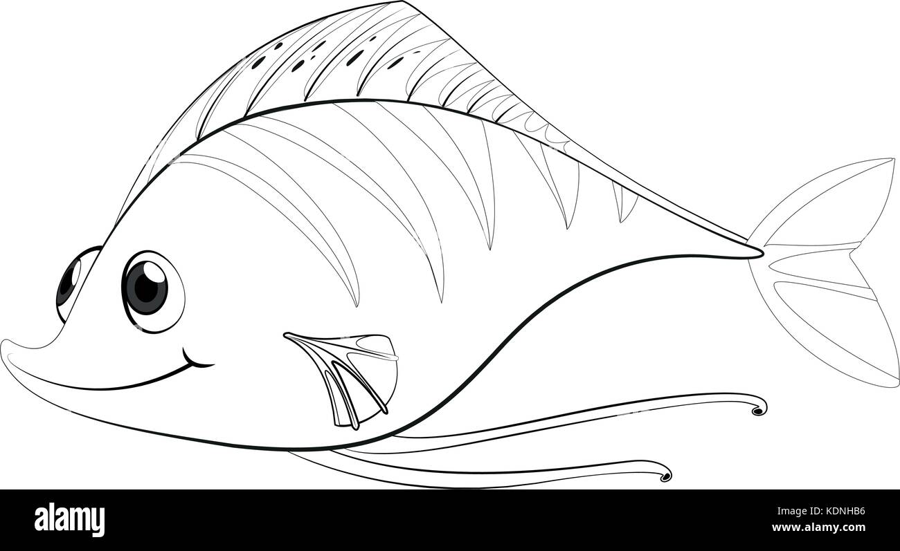Animal outline for cute fish illustration Stock Vector Image & Art - Alamy