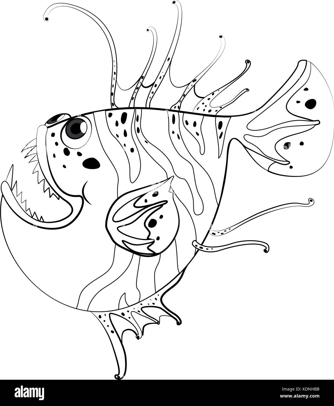 Doodles drafting animal for fish illustration Stock Vector Image & Art ...