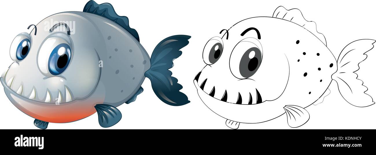 Drafting animal for piranha fish illustration Stock Vector Image & Art ...
