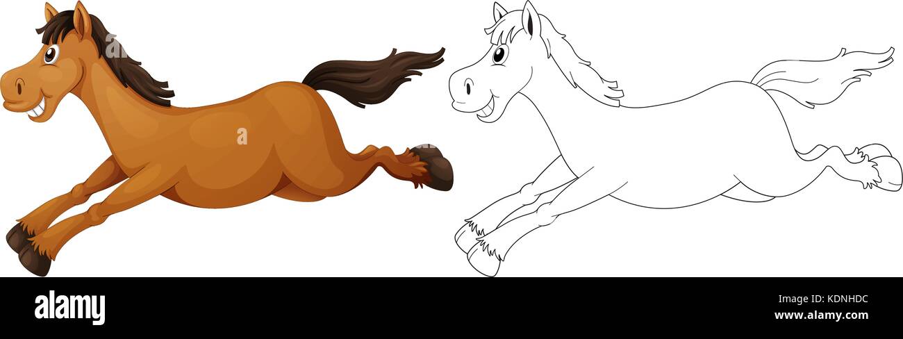 Animal outline for pony running illustration Stock Vector Image & Art ...