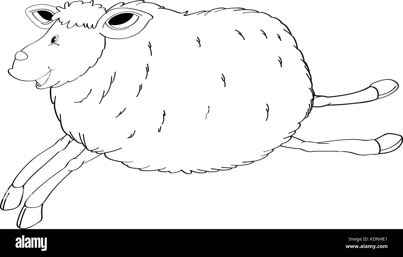 Animal outline for jumping sheep illustration Stock Vector Image & Art ...