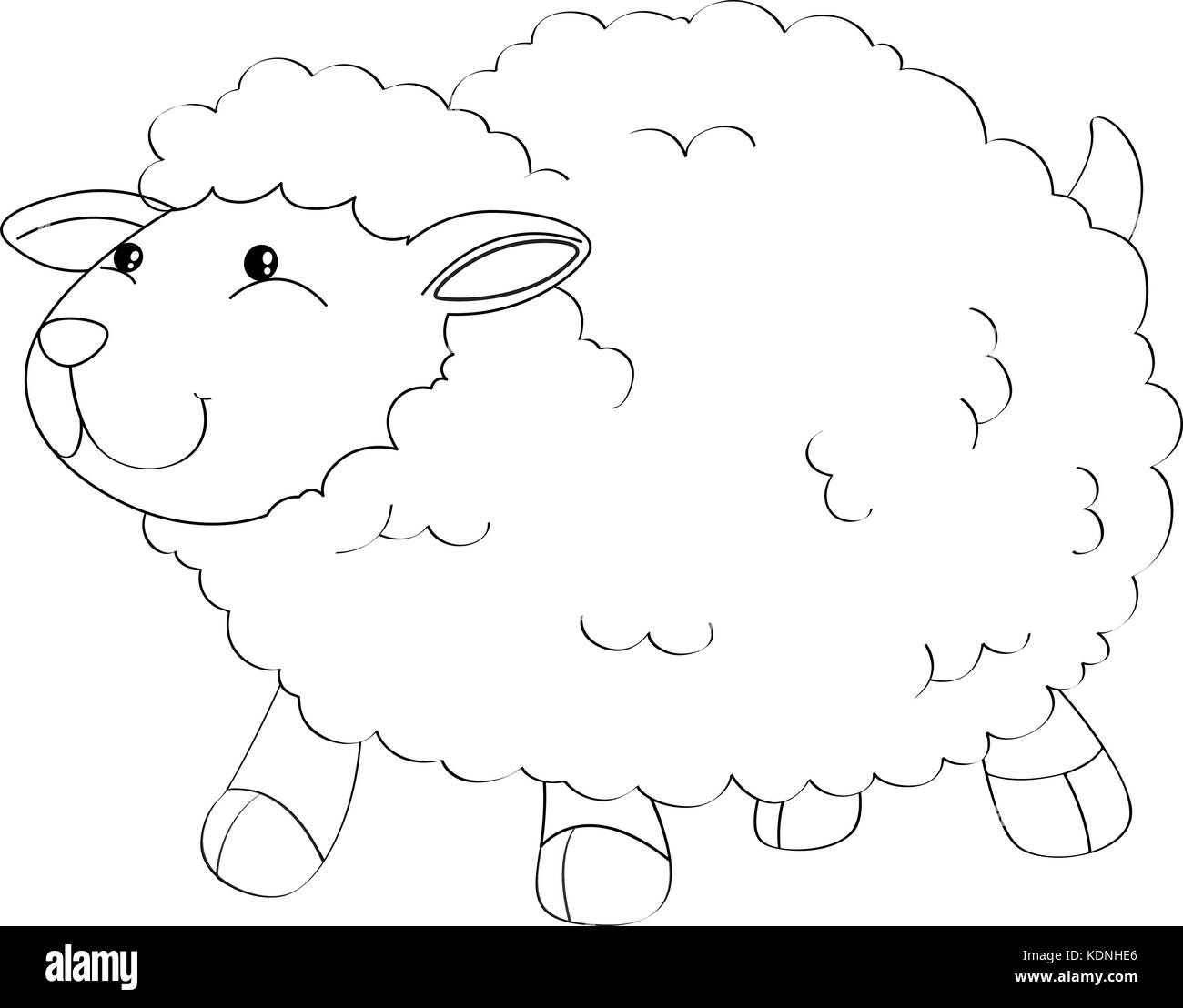 Animal outline for cute sheep illustration Stock Vector Image & Art - Alamy