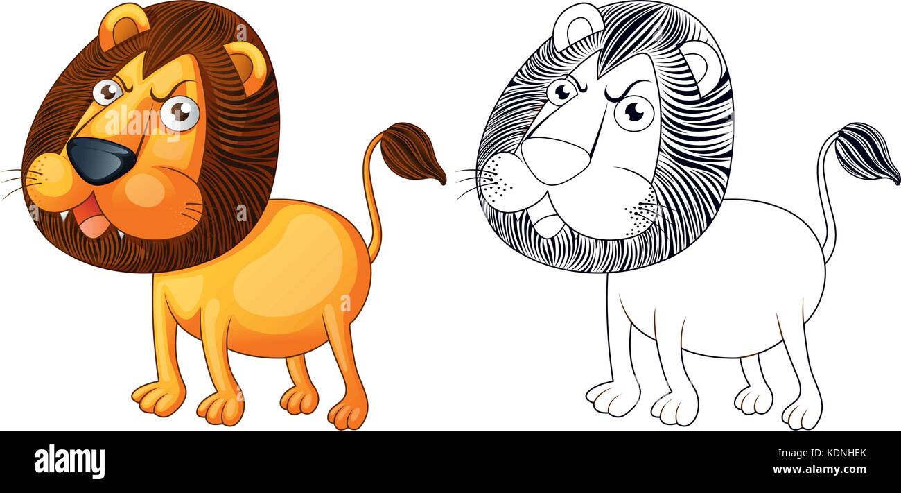 Doodles drafting animal for wild lion illustration Stock Vector Image ...