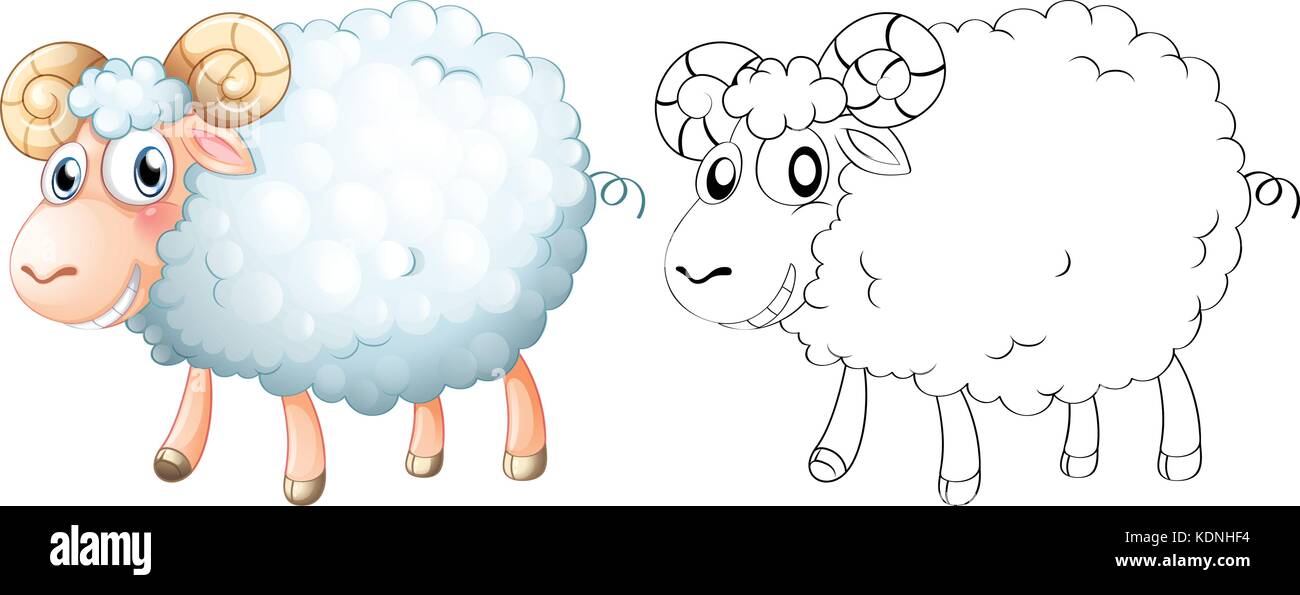 Animal outline for sheep illustration Stock Vector Image & Art - Alamy