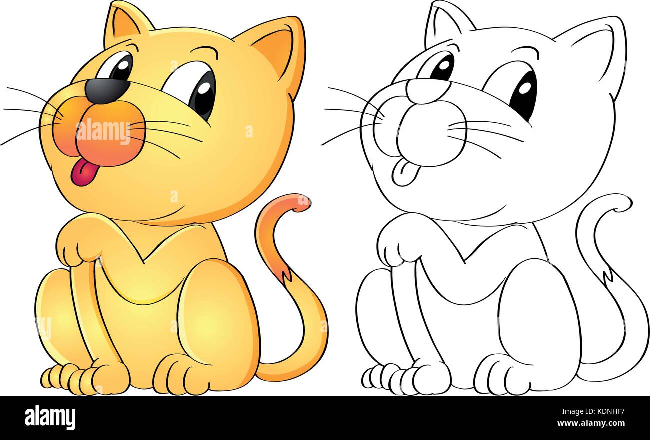 Animal outline for cat illustration Stock Vector Image & Art - Alamy
