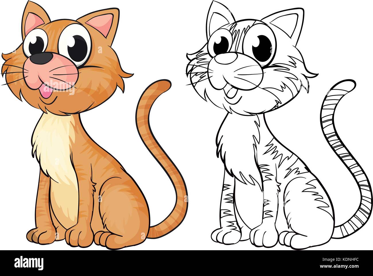 Animal outline for cute cat illustration Stock Vector Image & Art - Alamy
