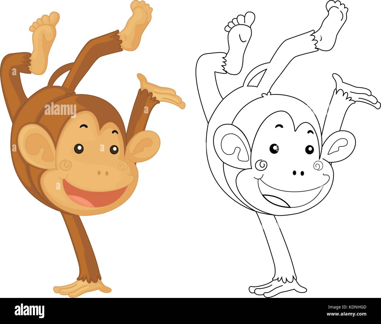 Animal doodle for little monkey illustration Stock Vector Image & Art ...
