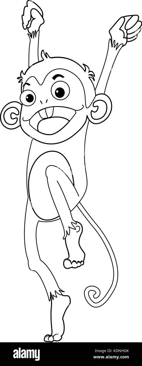 Animal outline for monkey illustration Stock Vector Image & Art - Alamy