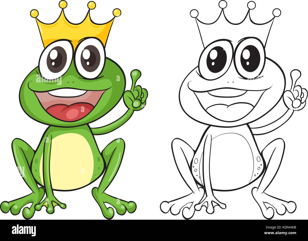 Animal outline for frog with crown illustration Stock Vector Image ...