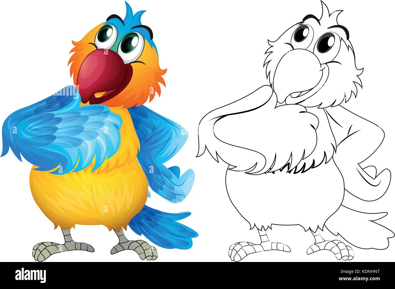 Animal outline for cute parrot illustration Stock Vector Image & Art ...