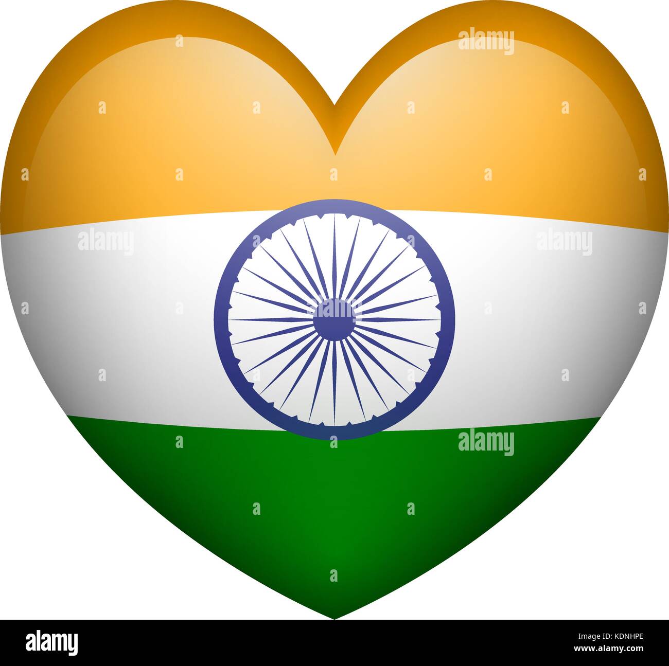 Flag of India in heart shape icon illustration Stock Vector Image & Art ...