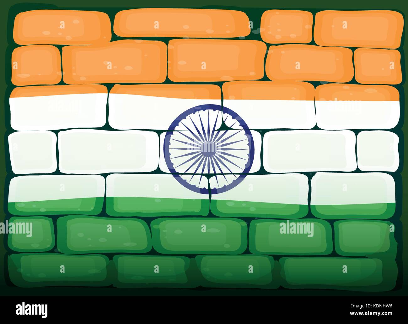 India flag on brickwall illustration Stock Vector Image & Art - Alamy