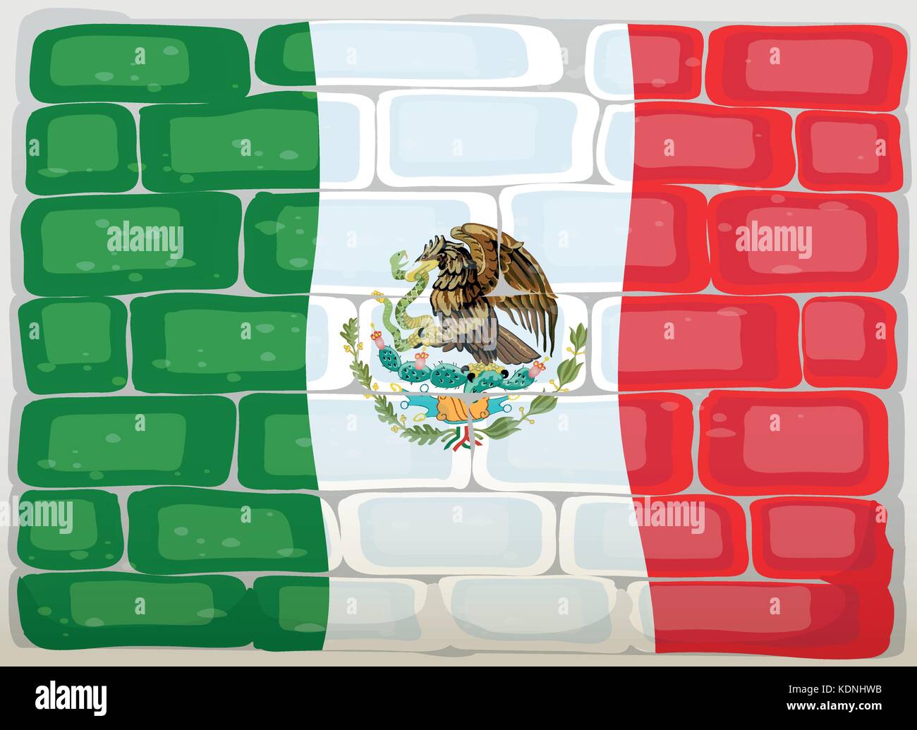 Maxico flag on the wall illustration Stock Vector Image & Art - Alamy