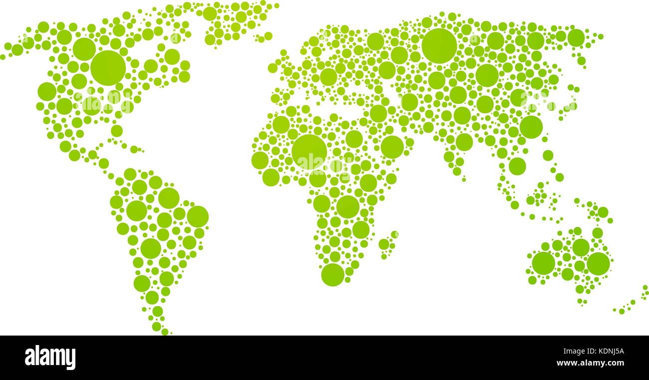 Dots style world map. Abstract world map of green round dots. Vector ... Dots style world map. Abstract world map of green round dots. Vector ...