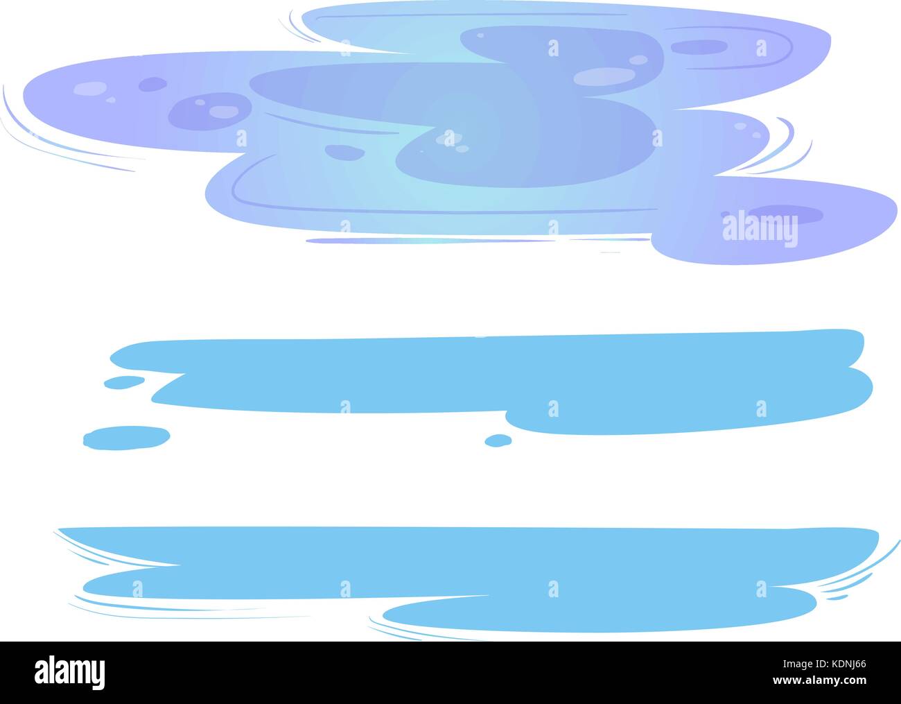 Cartoon puddles set. Vector illustration isolated on the white ...