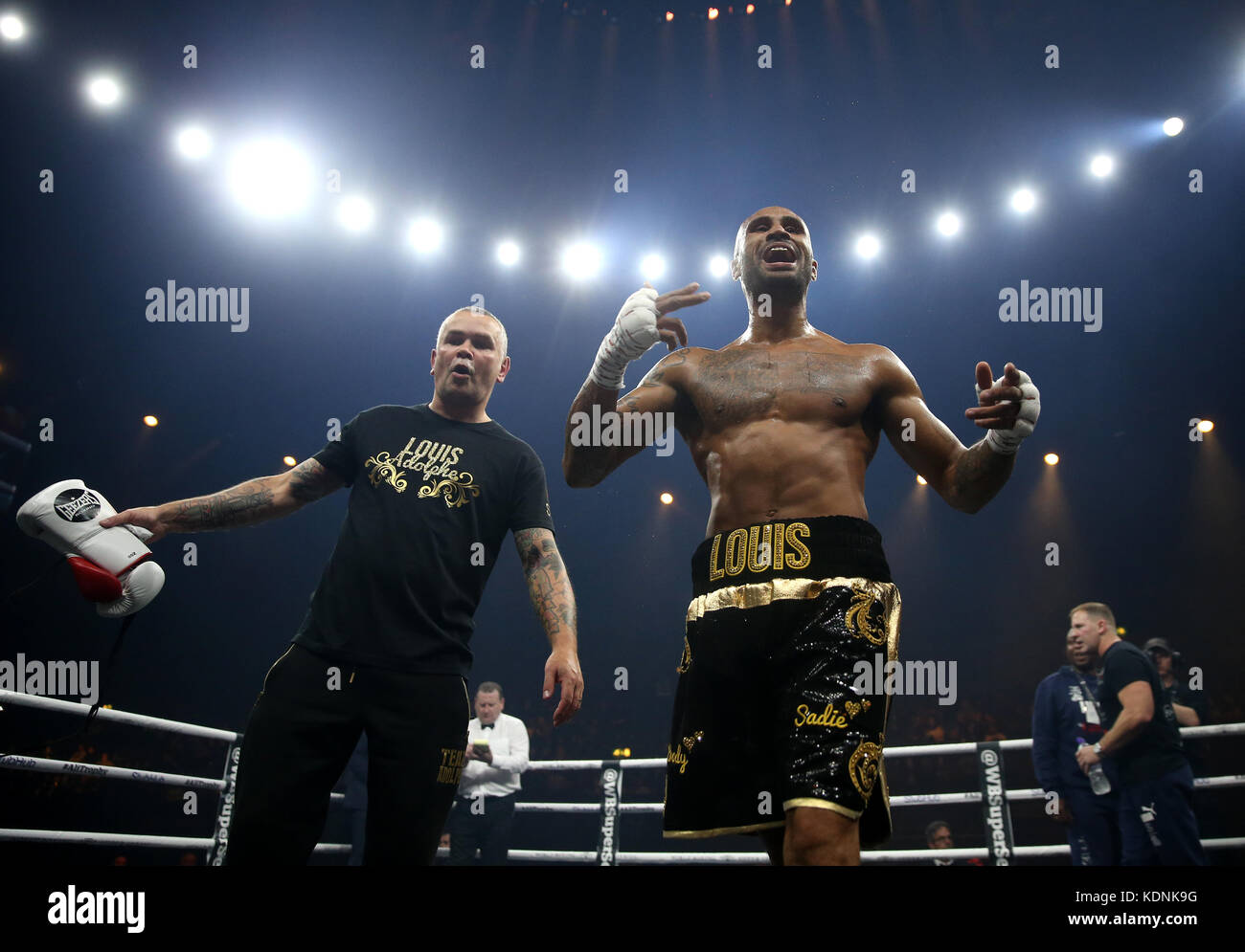 Louis Adolphe after being disqualified after knocking down Nathan ...