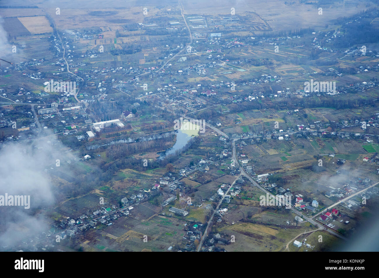 Aerial view ukrainian village field hi-res stock photography and images ...