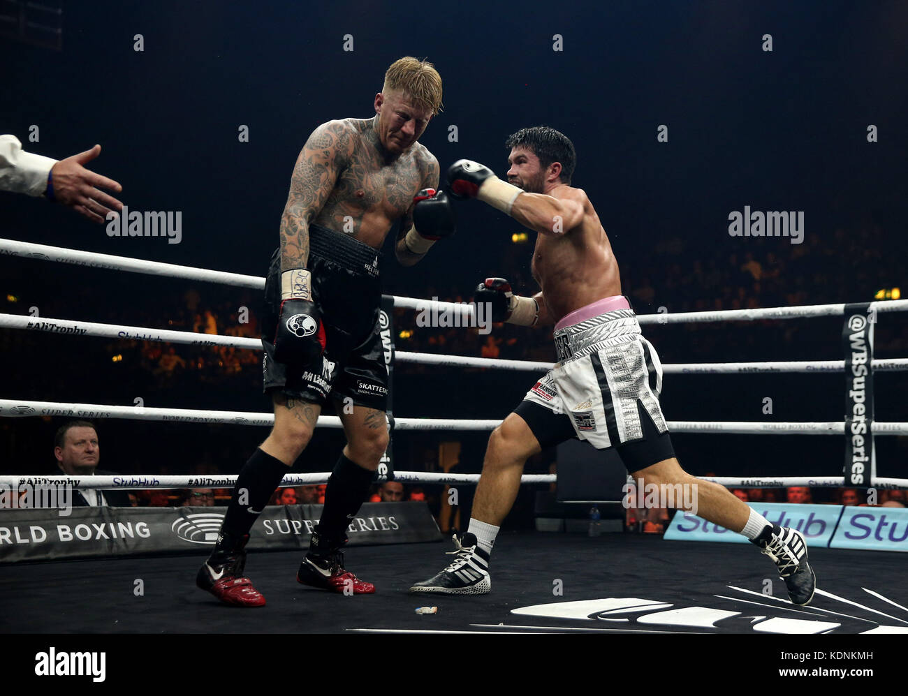 John Ryder (right) knocks down Patrick Nielsen in the Super ...