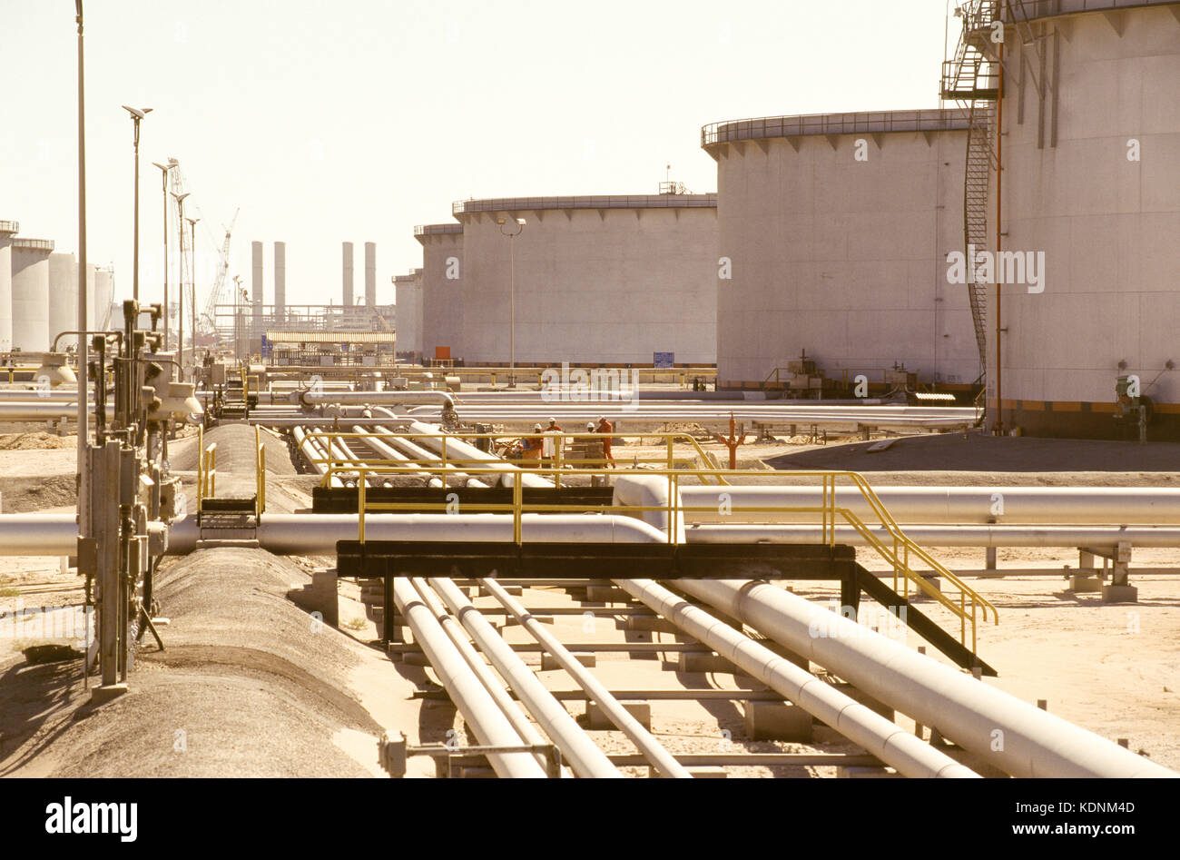 Ras Tanura, the largest oil refinery in the world, operated by Saudi ...
