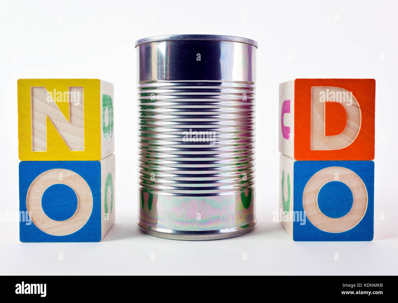 NO CAN DO saying presented as a visual pun with toy blocks and tin can ...